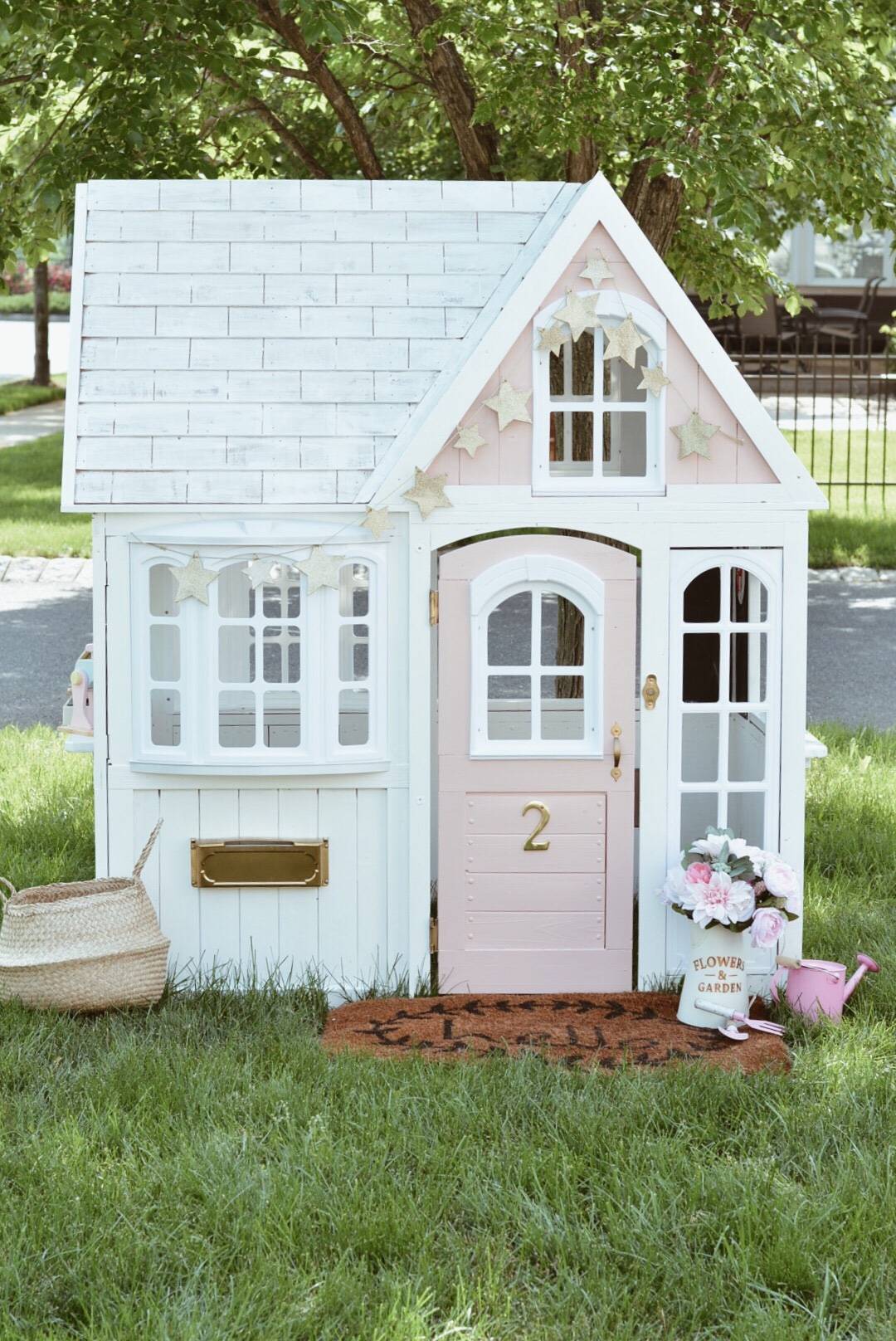Costco Playhouse Hack: How to Transform an Outdoor Cedar Playhouse with ...